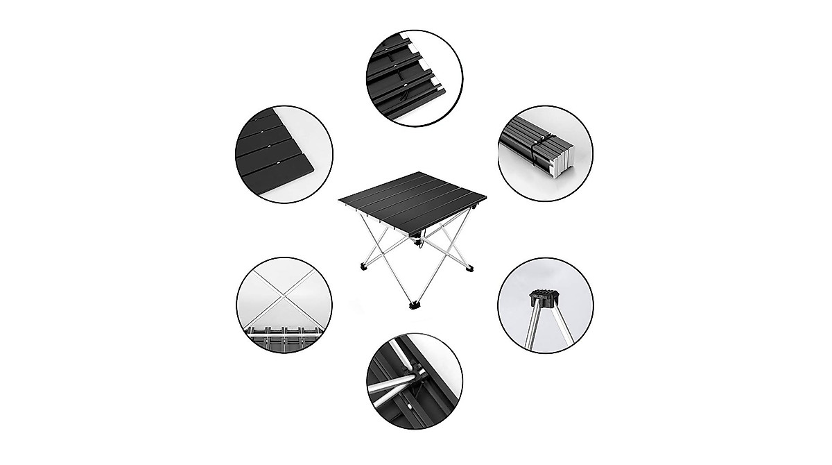 Outry Lightweight Aluminum Folding Table - Portable & Versatile