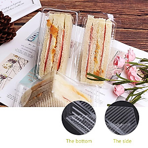 Hemoton 100pcs Clear Plastic Sandwich Packing Box Triangle Sandwich Holder Transparent Sandwich Container for Takeout and Lunch Packing