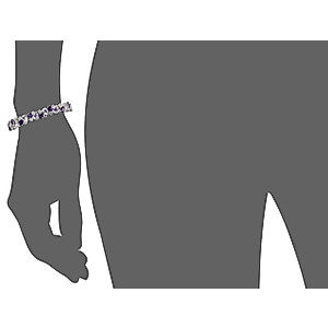 Amazon Essentials Sterling Silver Genuine Amethyst and White Topaz Tonal Gemstone Bracelet, 7.25" (previously Amazon Collection)