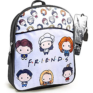 NBC Store Friends Mini School Backpack - Friends TV Show Merchandise Bundle With 11inch Deluxe Friends Small Backpack Purse And City Skyline Bookmark (Friends TV Show Travel Bag Set)