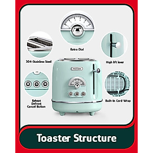 Hazel Quinn 1.7L Electric Kettle and 2-Slice Retro Toaster Set