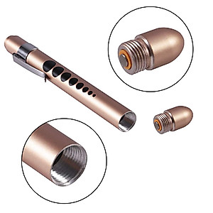 Aokin Pen Light with Pupil Gauge, Reusable LED Penlight Medical for Doctor Nurse Diagnostic etc, White Light, Gold and Black