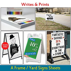T-SIGN Corrugated Plastic Sheets Coroplast Sign Blank Board, 24 x36 Inches 3/16 Inches Thick for A-Frame Replacement Poster Sheets, 2 Pack White Blanks Sign