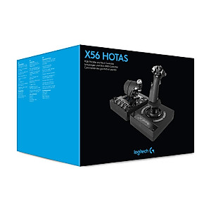 Logitech G X56 H.O.T.A.S Throttle and Joystick Flight Simulator Game Controller, 4 Spring Options, +189 Programmable Controls, RGB Lighting, 2x USB, PC - Black (Renewed)