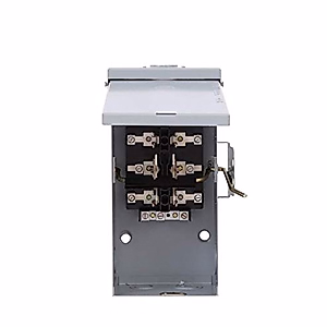 TC10323R 100 AMP Single Phase 240 Volt Outdoor NEMA 3R Generator Emergency Manual Transfer Switch ON Off ON