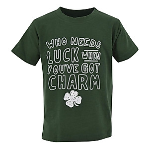 Unique Baby Boys Green St Patrick's Day Who Needs Luck Shirt (5t)