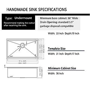 33 Black Undermount Kitchen Sink - Mocoloo 33x19 Kitchen Sink Workstation Gunmetal Black Stainless Steel Sink 16 Gauge Single Bowl Under Counter Rectangular Sink with Accessories