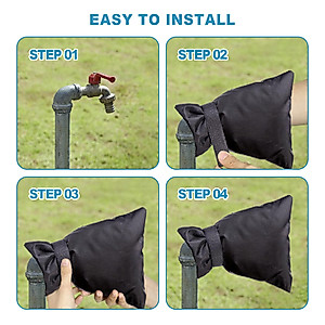 Vazioyar Outdoor Faucet Covers, Waterproof Pipe Insulation Hose Cover Socks, Winter Water Faucet Cover Socks Anti-Freezing Protection Insulated Hose Bib Cover，(2Pack black)