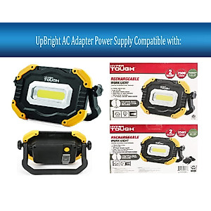 UpBright 9V AC/DC Adapter Compatible with Hyper Tough 7046 HT HT7046 FSI 60-625 2500-Lumen Li-Ion LED Lithium-Ion Rechargeable Battery Work Light HyperTough S012BEU0900100 9VDC 1A Power Supply Charger