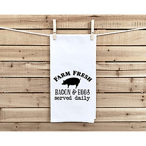 Set of 3 Farmhouse Style Flour Sack Towels Kitchen Hand Tea Dish Towel Rustic Black White Gift for Farmer Dad Mom Men Women Wife Husband Family