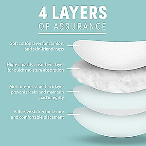 Zomee Disposable Breast Pads for Breastfeeding – Ultra-Absorbent/Leak-Proof/Discreet/Secure – Highly Portable: Individually Wrapped – Soft & BPA-Free (Pack of 100)