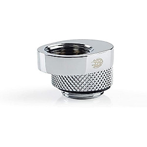 Bitspower X-Cross Adapter G1 / 4 inches AG on G1 / 4 inch IG - 5mm offset, Silver Shining