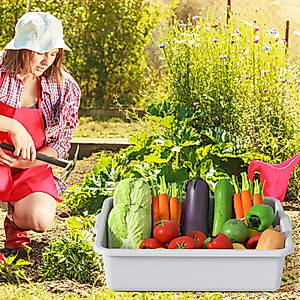 Melontray 13 L Plastic Kitchen Bus Tubs, 4 Pack Restaurant Bus Bin, Light Gray