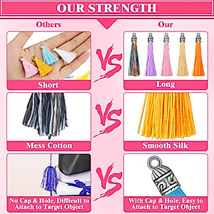 Tassels for Jewelry Making, Caffox 120PCS Keychain Tassel Charms Bulk, Silky Handmade Tassels for Earrings Bracelets Necklaces and DIY Craft