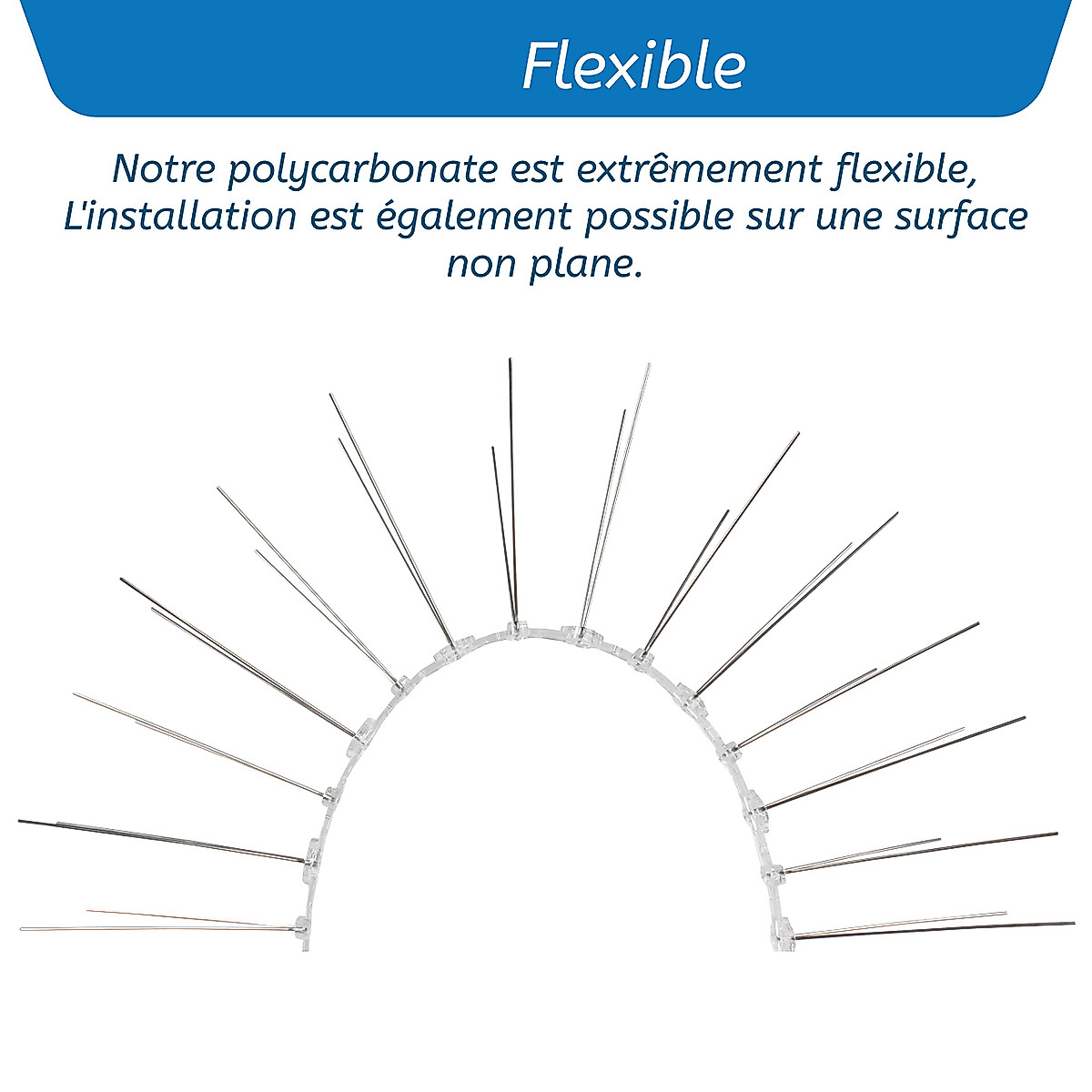 VIIRKUJA 118" Stainless Steel Bird Spikes - Bird Deterrents for Outside - Total Length 118" / 12x Elements of 10" Each - Pigeon Spikes - Bird Protection for The Roof, Balcony and Winter Garden