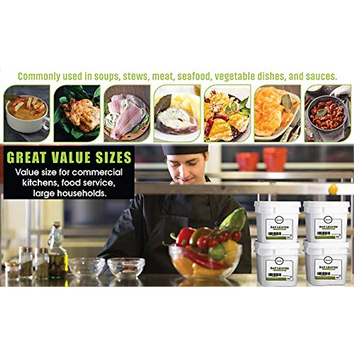 Sweeler, Bulk Bay Leaves, Value Large Bucket Size for Food Service & Home Use, 8 Ounces (1 Pack)