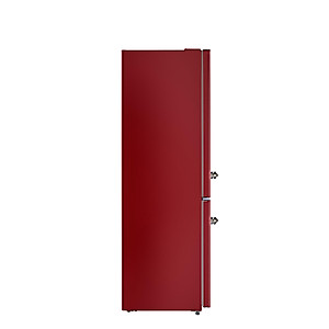 iio Retro Refrigerator With Bottom Freezer - Full Size 24 Inch Wide 11 Cu Ft - Frost Free, Fast Cool, 360° Multiflow Cooling, Space Saving, Environmentally Friendly (Right Hinge, Wine Red)