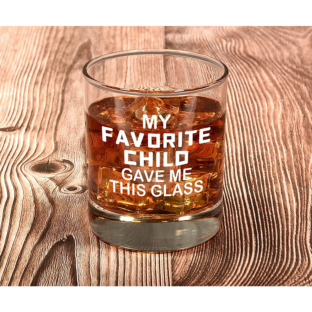 Triwol My Favorite Child Gave Me This Whiskey Glass Gifts for Men, Novelty Birthday Father's Day Gifts for Dad from Daughter Son Kids, Funny Christmas Thanksgiving Day Present ideas for Grandpa Him