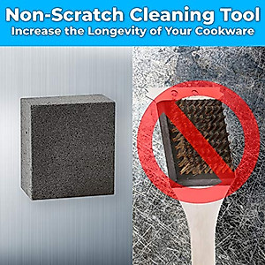 Heavy Duty, Non-Toxic Black Grill Brick Cleaner 4 Pack Reusable Chemical Free BBQ Pumice Cleaning Block for Flattops, Grills and Griddles. Non Scratch Grillstone is the Perfect Barbecue Scouring Tool
