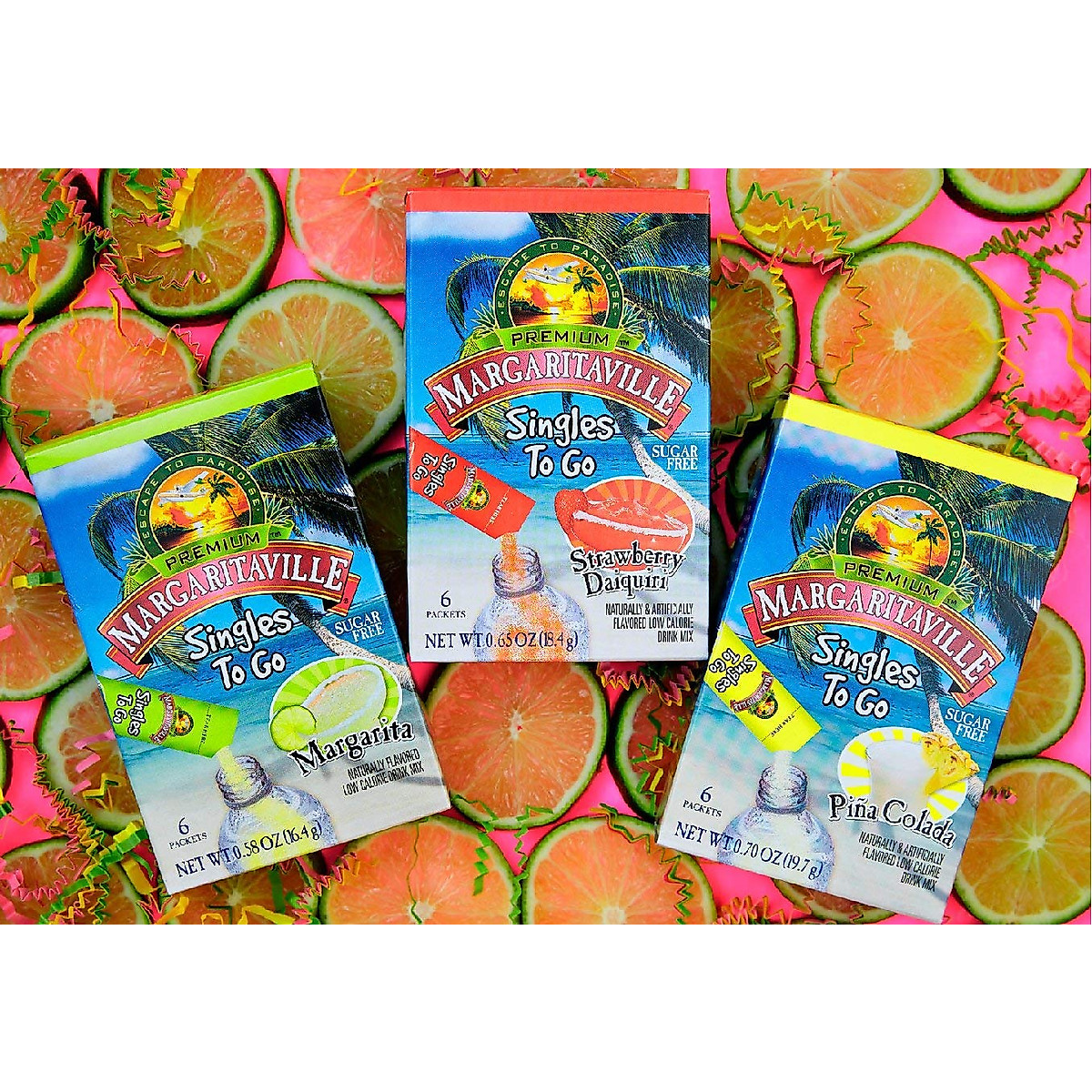 Margaritaville Singles To Go Drink Mix, Non-Alcoholic Powder Sticks (Pina Colada)