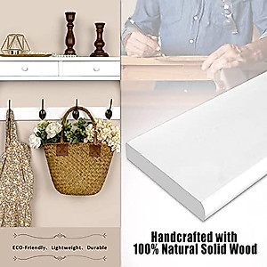 Emfogo Coat Hooks Wall Mounted, 23'' Rustic Wood Coat Rack Wall Mount Shelf with Hooks, Farmhouse Wall Coat Rack with Shelf & Vintage Coat Hook for Entryway, Mudroom, Bedroom, Kitchen, Bathroom