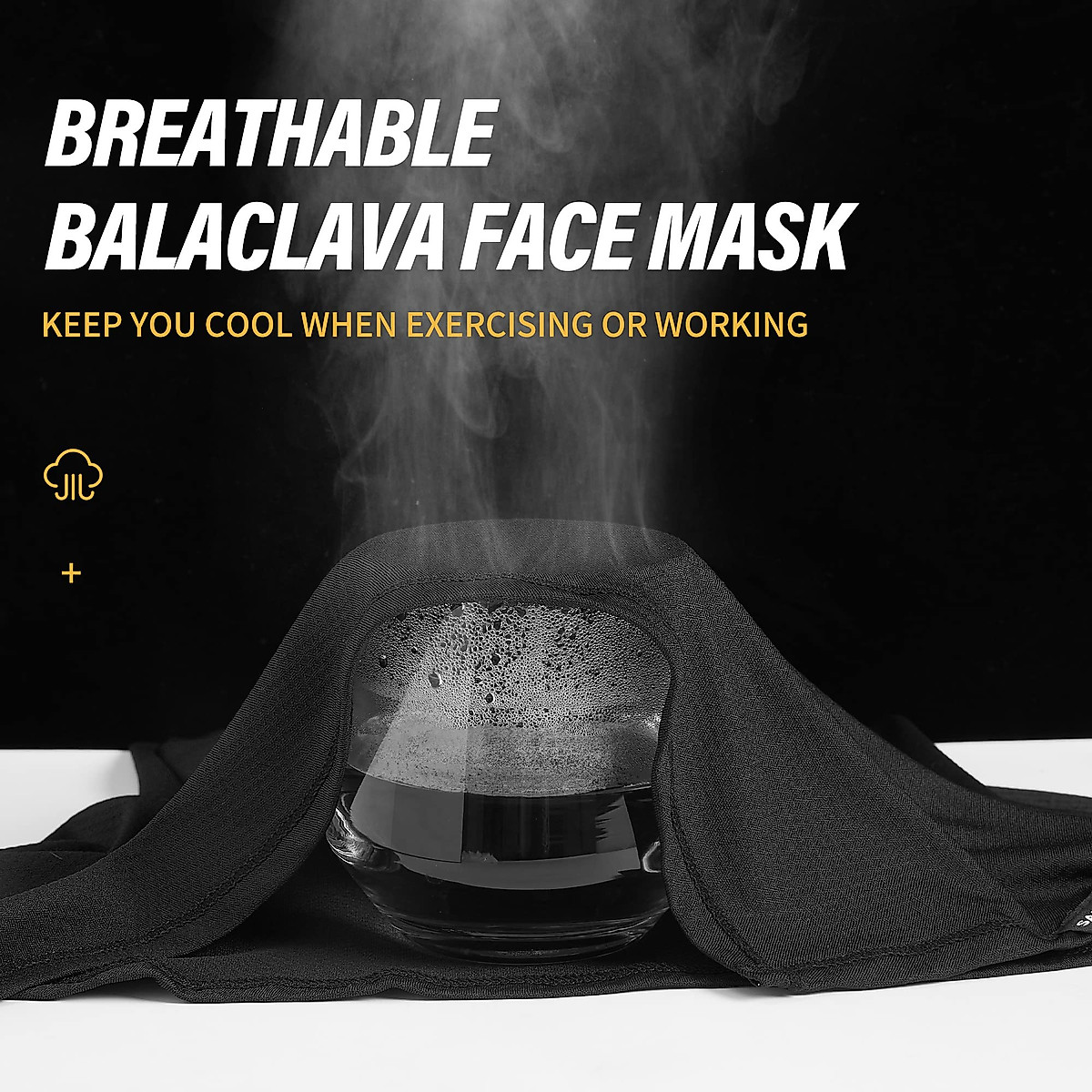 Balaclava Summer Protection Face Mask Breathable Motorcycle Hood Helmet Liners Outdoor Cycling Hiking Sports Black
