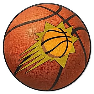 FANMATS 10199 Phoenix Suns Basketball Shaped Rug - 27in. Diameter, Basketball Design, Sports Fan Accent Rug