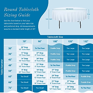 10-Pack 108-Inch Round Ivory Polyester Tablecloths – Machine Washable, Durable, Wrinkle-Resistant Linens for 8-Foot Tables – Ideal for Weddings, Banquets, Restaurants, Parties