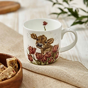 Royal Worcester Wrendale Designs Bessie Cow Mug | 14 Ounce Large Coffee Mug with Cow Design | Made from Fine Bone China | Microwave and Dishwasher Safe