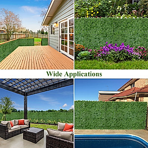 U'Artlines Artificial Ivy Privacy Fence 118x39.5Inch Faux Ivy Leaf Wall with 100Pcs Zip Ties Artificial Hedge Fence Panel for Backyard Garden Balcony Patio Outdoor Decor