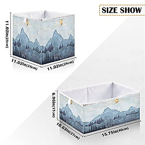 Kigai Mountain Cube Storage Bins - 11x11x11 In Large Foldable Storage Basket Fabric Storage Baskes Organizer for Toys, Books, Shelves, Closet, Home Decor