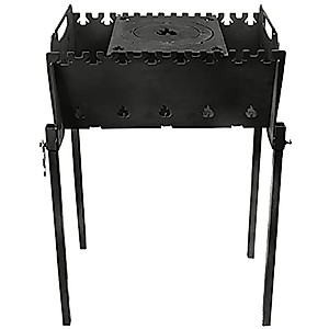 CKG Portable Barbeque Grill Heavy Duty Folding Kazan Mangal Мангал BBQ Kabab Shashlyk Camping Stove Outdoor Travel 8 Skewers Brazier 3 mm Metal Thickness Мангал