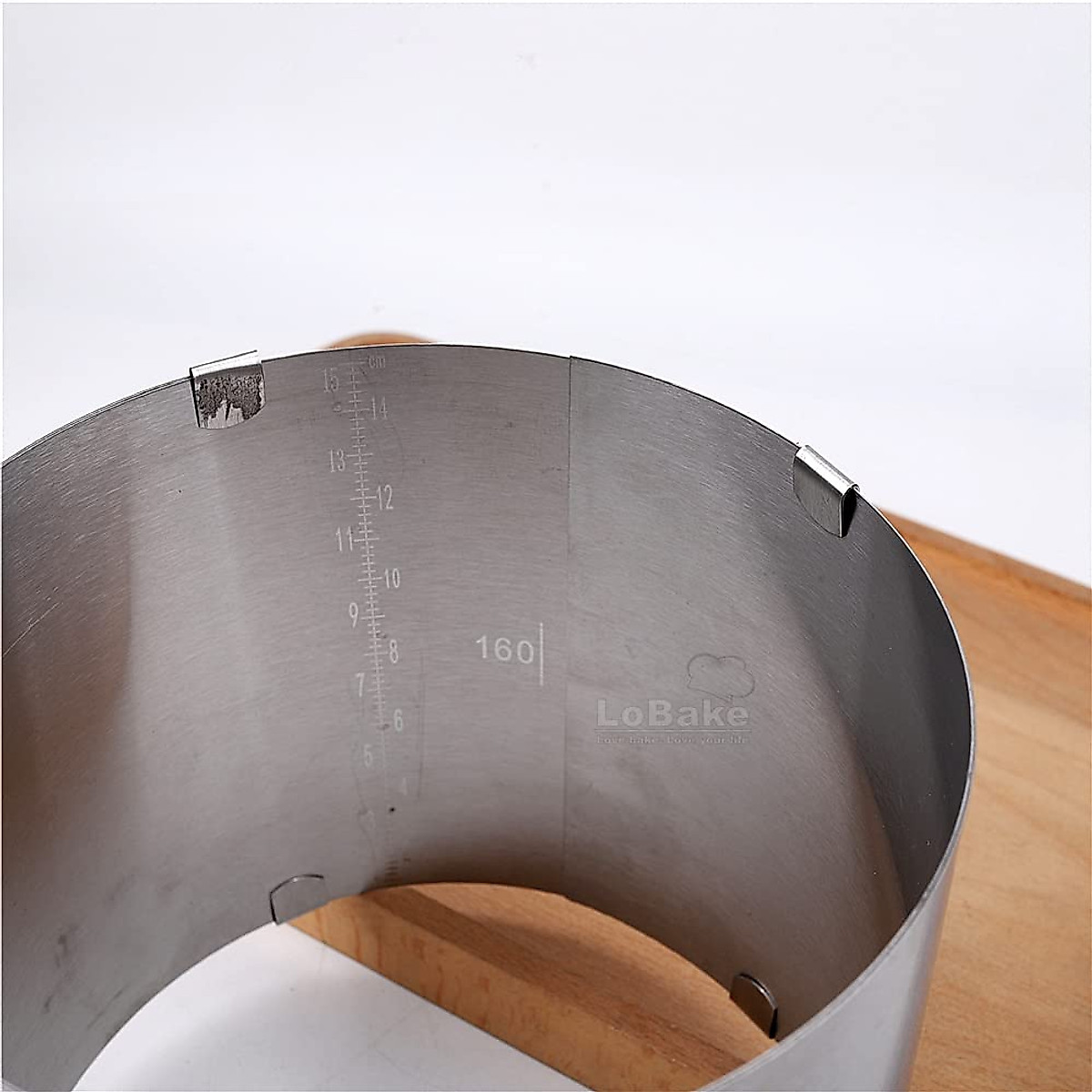 LoBake 6 to 12 Inch 6cm to 15cm Height Stainless Steel Adjustable Round Mousse Cake Rings Stretch Baking Mold DIY Baking Supplies (15cm Height)