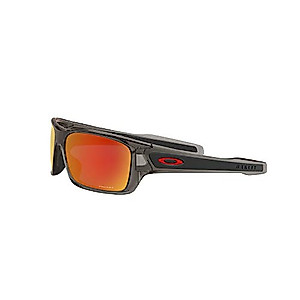 Oakley Youth Kids' OJ9003 Turbine XS Rectangular Sunglasses, Grey Smoke/Prizm Ruby, 57 mm