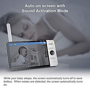 VTech VM919-2HD 2-cam Video Monitor with Battery Support 15-hr Streaming, 7" 720p Display, 360 Panoramic Viewing, 110 Wide-Angle View, Night Vision, Up to 1000ft Range, Secured Transmission