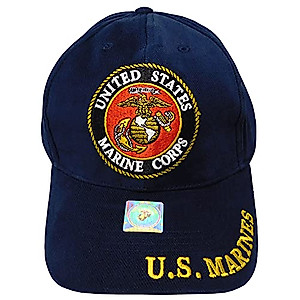 United States Marine Corps Marines Semper Fi U.S.M.C Navy Blue Cotton Adjustable Embroidered Baseball Hat Cap Officially Licensed CP00301