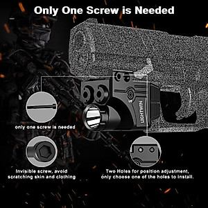 LIGHTWIN Red Green Laser Beams with 600 Lumens Flashlight for Pistols, 3 in1 Laser Light Combo, Tactical Laser Flashlight USB Rechargeable Laser Sight, Strobe & Steady Flashlight for Picatinny Rail