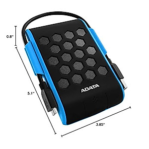 ADATA HD720 2TB USB 3.0 Waterproof/Dustproof/Shock-Resistant External Hard Drive, Blue (AHD720-2TU3-CBL)