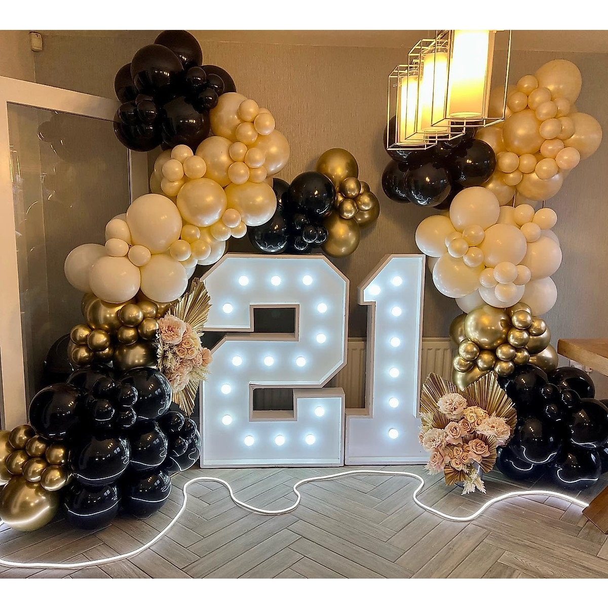 ADOINBY Black Balloon Arch Kit, 143Pcs Matte Black Latex Balloon Garland kit, 18 12 10 5 Inch Different Size Balloons for Birthday Graduation Anniversary New Year Holiday Party Decorations