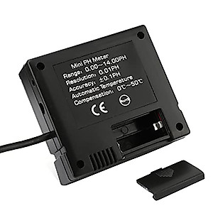 Oumefar Digital PH Monitor, Mini PH Meter ABS Quality Material Water Quality Tester 110V US Plug for Aquariums, PH Monitor Kit for Hydroponics Aquaculture Laboratory