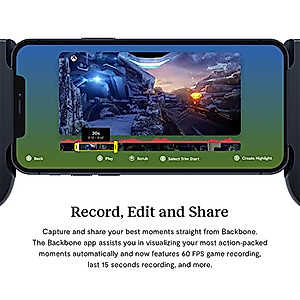 BACKBONE One Mobile Gaming Controller for iPhone - Turn Your iPhone into a Gaming Console - Play Xbox, PlayStation, Steam, Fortnite, COD, Genshin & More [1 Month Xbox Game Pass Ultimate Included]