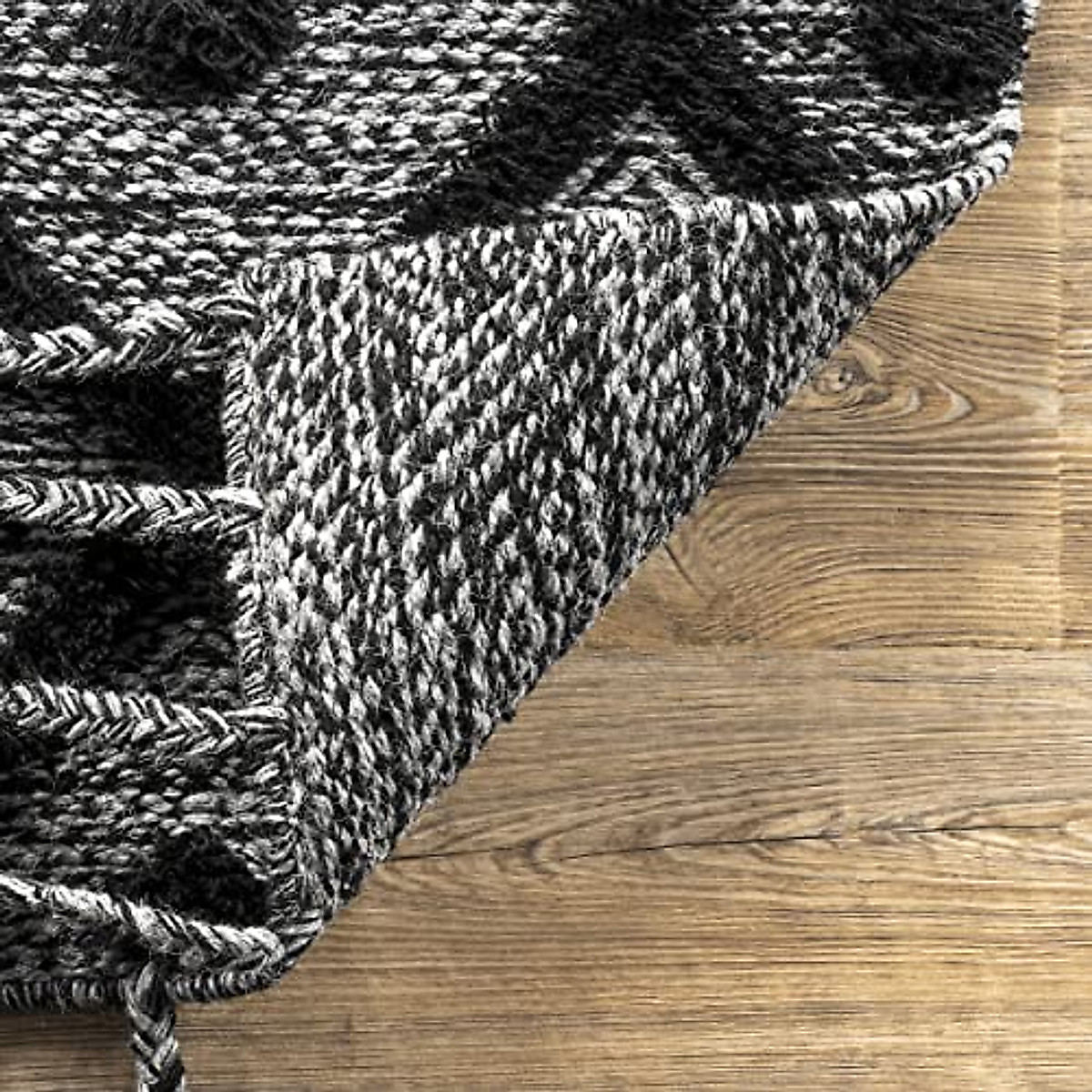 nuLOOM Jinny Moroccan Wool Tasseled Area Rug, 4x6, Dark Grey