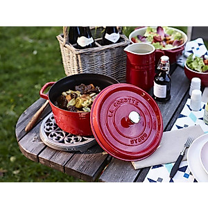 Staub 4 Qt. Round Cocotte-cherry Red