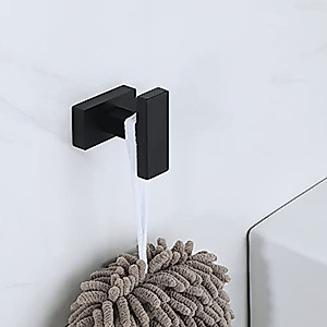 Alise Towel Hook Bathroom Single Robe Hooks Wall Mount Clothes Hook for Bedroom Kitchen Cloakroom Door Back Cabinet,GOY004B-4P SUS304 Stainless Steel Matte Black Pack of 4