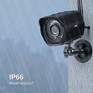 SHO Outdoor Plug-in Smart Security WiFi Camera, 1080P HD Video, IP66 Weatherproof, Motion Detection, Night Vision, Cloud Service, Compatible with Alexa and Google Home, 2 Pack
