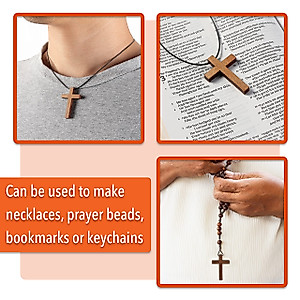 Mr. Pen- Wooden Crosses, 1.2x1.75 Inches, 50 Pack, Small Wooden Crosses, Wood Crosses for Crafts, Small Cross Pendant, Mini Cross, Small Crosses, Wooden Crosses Bulk, Cross Charms