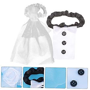 CORHAD 1 Set cup set groom gift bridemaids gifts bride decorations wedding glasses covers bride and groom flute cover wedding presents wine bottle cover dress cover