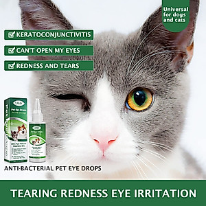 Eye Drops for Dogs and Cats, Gentle Formula Dog Eye Drops, Flush & Soothe Eye Irritations Supports Eyes Infection Relief Eye Cleaner, - Pet Eye Gentle Care Supplement Cats Drops for Eyes - 4.04 fl oz
