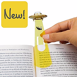 Bookmarks from Outer Space | Novelty UFO Book Mark | Fun Page Marker | Page Keeper | Book Holder | Page Holder Clip | Reading, Travelling | Gift for Book Lover, Reader (Gold)