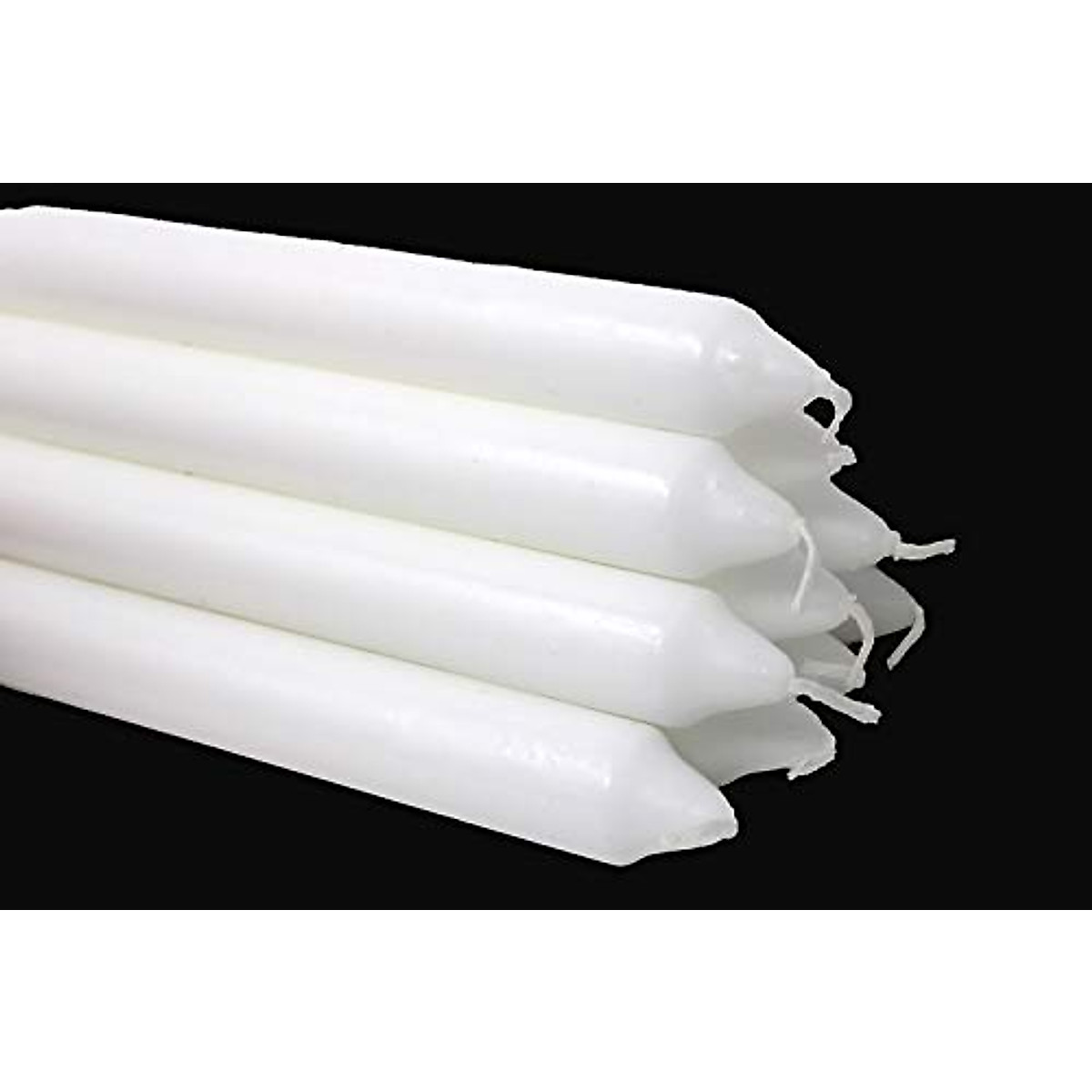 RAMBUE White Dinner Table Candle 9.5 inch Long Dripless Smokeless Burn 8 Hours in Your Candlesticks -10 Pack Candles